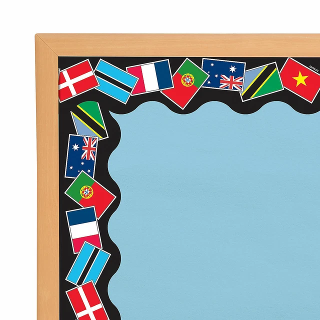 TERRIFIC TRIMMERS World Flags Bulletin Board Borders Educational 12 terrific-trimmers-world-flags-bulletin-board-borders-educational-12