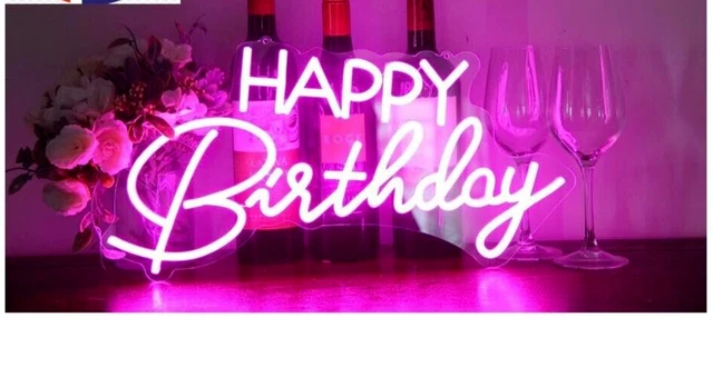 PINK HAPPY BIRTHDAY LED Neon Sign Light Up Birthday Sign Girl pink 🩷 £ ...