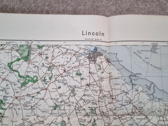 ORIGINAL WW2 GERMAN INVASION / AIRFORCE MAP Of LINCOLN 1938 EUR 46,82 ...