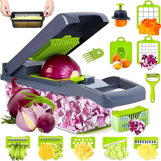 16 IN 1 Vegetable Chopper Salad Fruit Mandolin Slicer Food Dicer Cutter ...