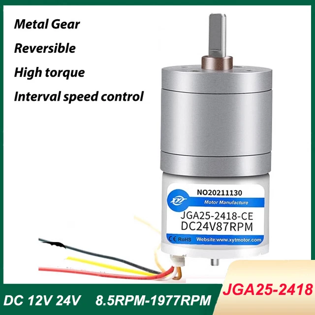 MICRO BRUSHLESS GEARED Motor DC 12V 24V Reduction Reversible 8.5RPM to ...