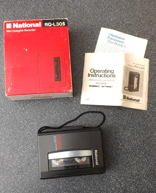 VINTAGE NATIONAL (PANASONIC) Rq-L305 Mini Cassette Tape Recorder, Boxed. 1106 £15.00 - PicClick UK