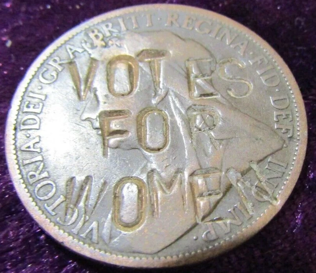 SUFFRAGETTE PENNY,DEFACED VICTORIAN Or Edwardian Penny. Hand Stamped.(3 ...