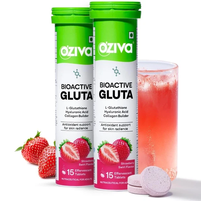 OZIVA BIOACTIVE GLUTATHIONE Tablets for Radiant Skin - 30 Effervescent ...