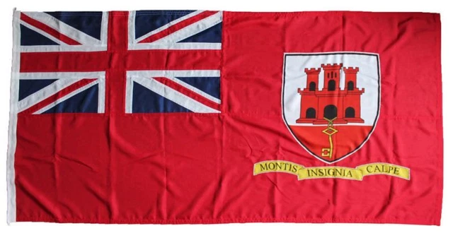 GIBRALTAR RED ENSIGN 1yd courtesy flag toggled premium sewn stitched ...