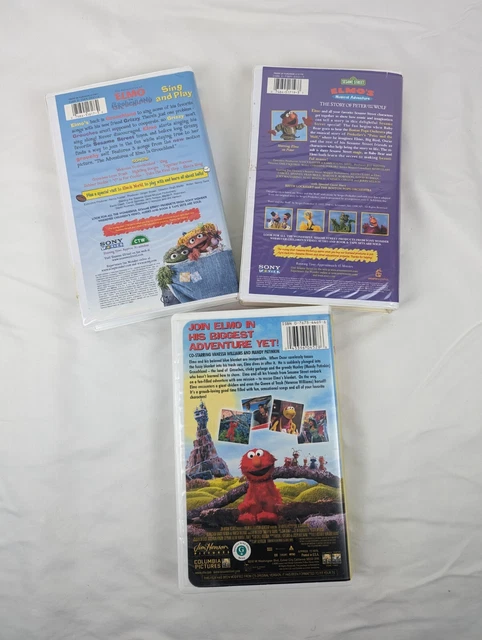 ELMO VHS LOT of 3: musical adventure, Grouchland, Sing and Play, Big ...