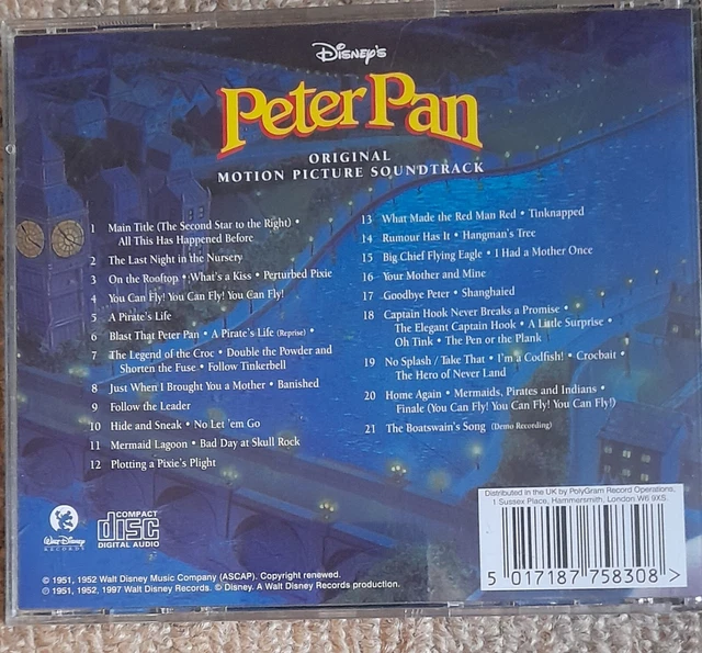DISNEY'S PETER Pan Original Soundtrack Cd Album Free Uk Posting £2.95 - PicClick UK