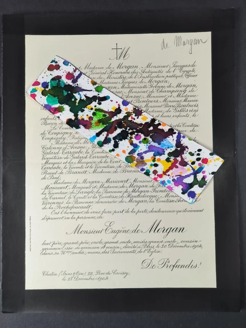 FAIRE-PART DÉCÈS, EUGÈNE de Morgan, 1829-1904, Paris EUR 20,00 ...