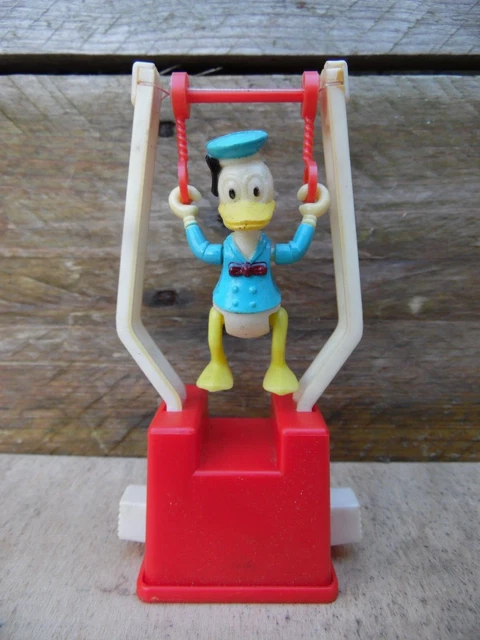 VINTAGE TOY WALT Disney Donald Duck Tricky Trapeze Push Button Acrobat ...