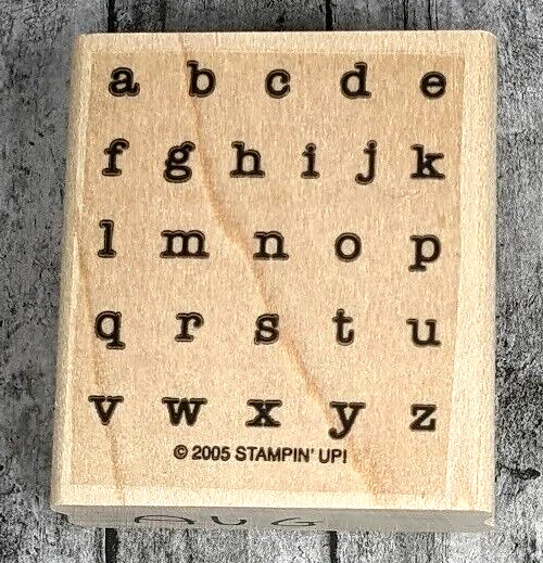 STAMPIN' UP! LOWERCASE Print Alphabet Letter Chart 2005 Rubber Stamp ...