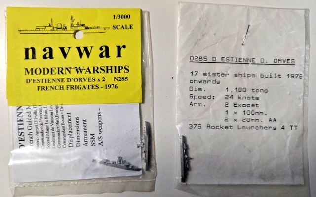 NAVWAR MODERN WARSHIPS-FRENCH Frigate-D'Estienne D'Orves x2-N285 - 1/ ...