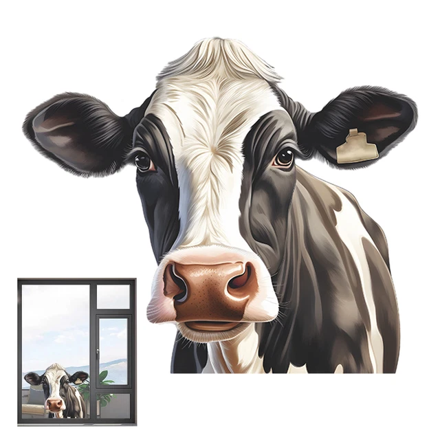 COW WINDOW STICKER Double-side Cow Self-adhesive Window Decal Sticker ...