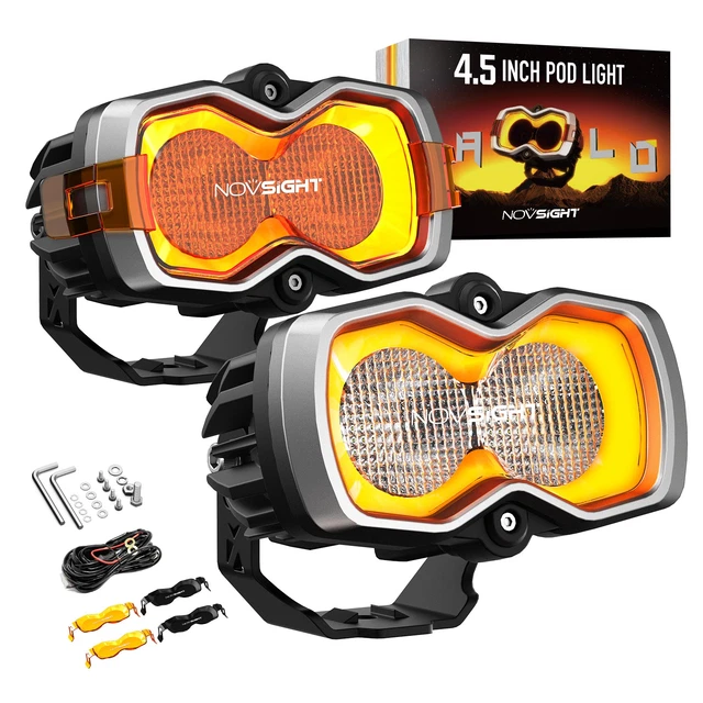 NOVSIGHT HALO PRO Series 4.5'' LED Pod Light Flood Beam Off-Road for ...