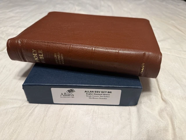 RL ALLAN ESV SCT BR Mid Brown Goatskin Bible Single Column Text £196.17 ...