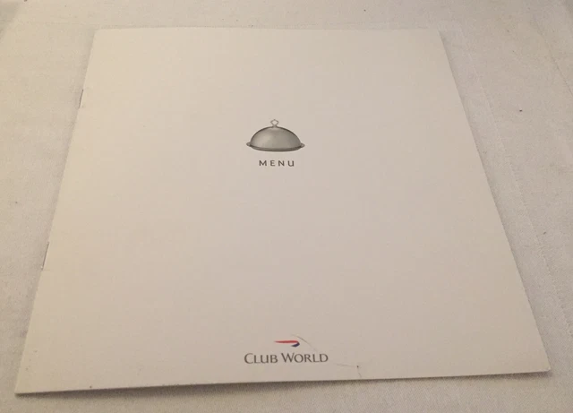 BRITISH AIRWAYS CLUB World Menu £8.90 - PicClick UK