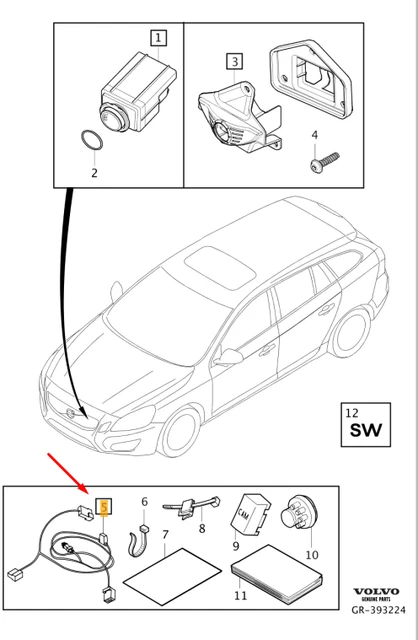 VOLVO V60 MK1 Frontkamera-Kabelbaum-Kit 31332421, NEU, ORIGINAL EUR 151 ...