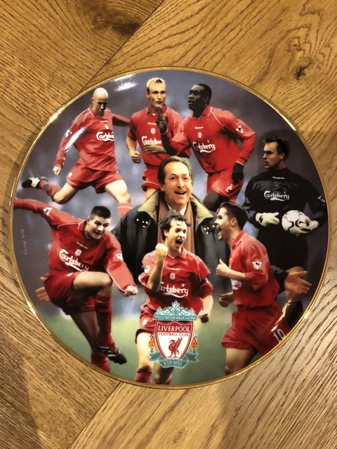 LIVERPOOL FC TREBLE WINNERS 2001 Fine porcelain plate Maker Danbury ...