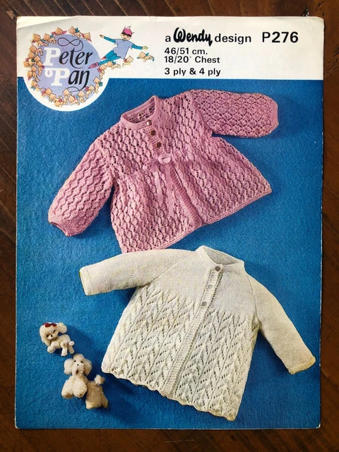 PETER PAN WENDY P276 knitting pattern baby lace pattern cardigans in 2 ...