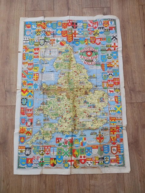 SHELL VINTAGE HISTORICAL Map of England and Wales L.G. Bullock 1971 Map ...