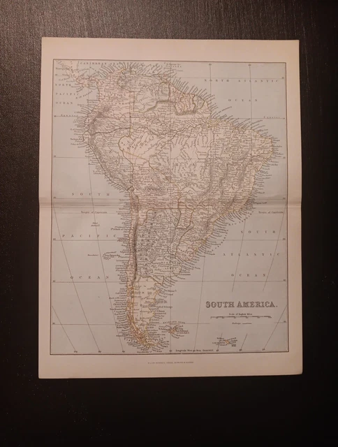 ANTIQUE 1895 MAP Of South America William Mackenzie 32cm X 25cm £10.00 ...
