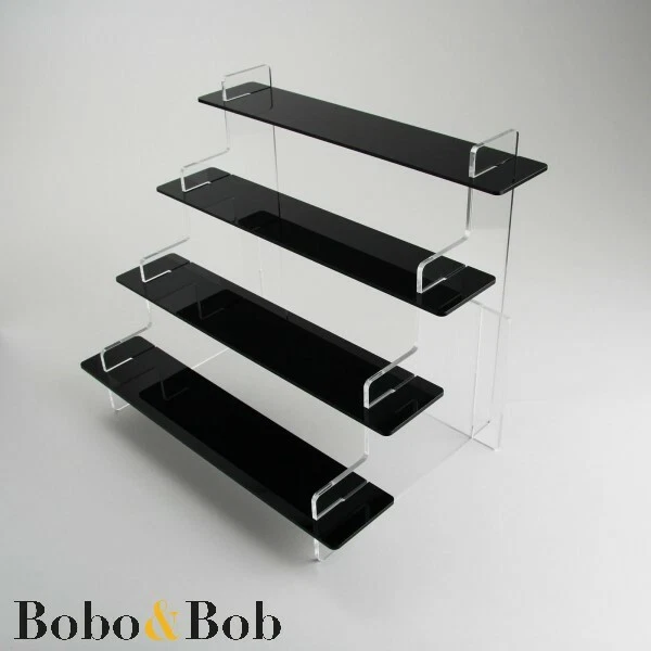 ACRYLIC TIERED DISPLAY Stands - 295mm Wide - Flat-Packed - Shop / Retail £17.60 - PicClick UK