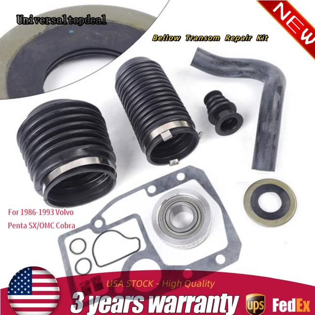 FOR VOLVO PENTA SX/OMC Cobra Drive Exhaust Bellows Gimbal Bearing Kit ...