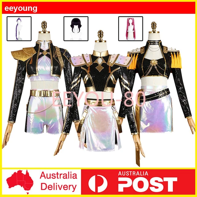 K-POP DEMON HUNTERS Rumi Mira Zoey Cosplay Costume Wig Golden Performance Dress $41.39 - PicClick AU