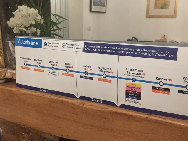 LONDON UNDERGROUND TUBE Map Carriage Line Diagram Victoria Line 2019 ...