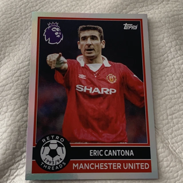 ERIC CANTONA RETRO Threads Topps Premier League 2025/2026 Manchester 25 ...