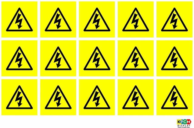 HIGH VOLTAGE SYMBOL stickers signs-Self adhesive stickers 50 x 50 mm ...