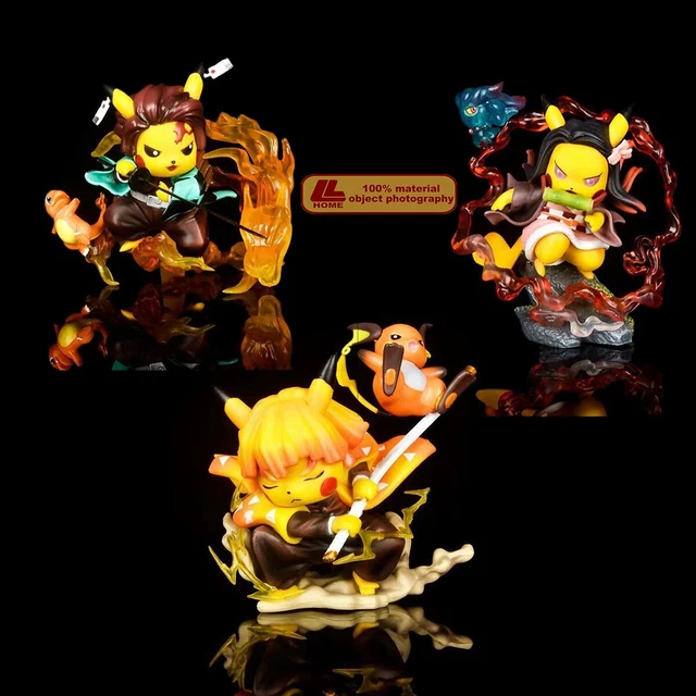 ANIME DS TANJIROU Nezuko Zenitsu Cos Battle Cute 3pcs set Figure Toy ...