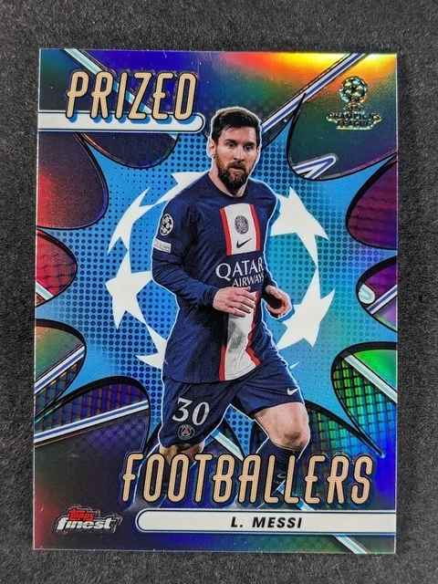 2022-23 TOPPS FINEST UEFA LIONEL MESSI chrome réf précieux insert ...
