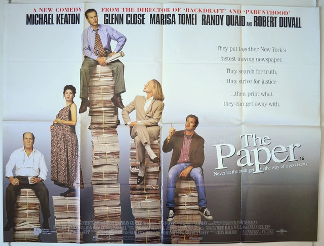 THE PAPER (1994) Original Cinema Quad Movie Poster - Michael Keaton ...