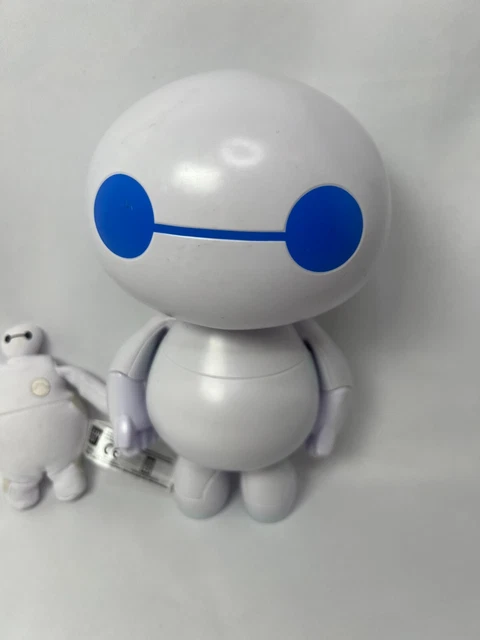 DISNEY BIG HERO 6 Baymax Talking Mini Max Robot Toy 8” and small plush ...