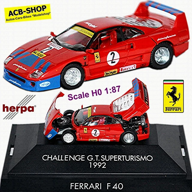 FERRARI F40 CHALLENGE G.T. Super Turismo 1992 Herpa High-Tech 1:87 £12. ...
