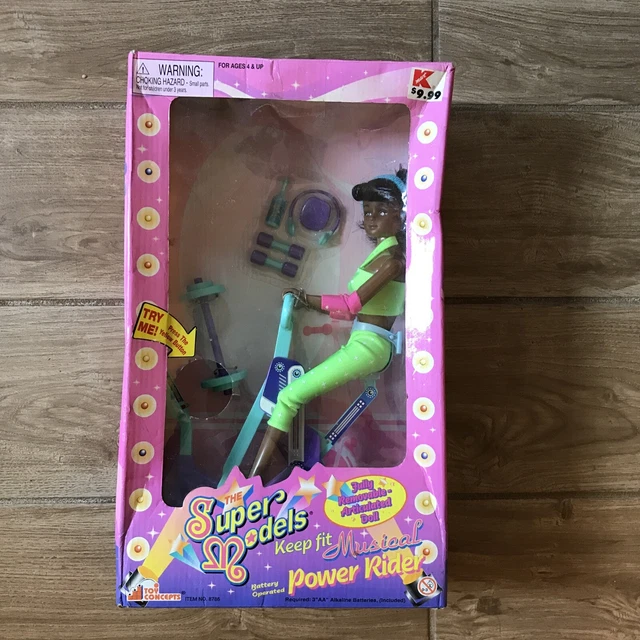 VINTAGE TOY CONCEPTS Super Models Musical Power Stepper Gym Barbie Doll ...