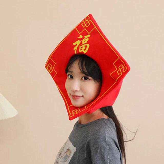 PLUSH HAT HEAD Cover Fu Character Headgear for Festival Role Play ...