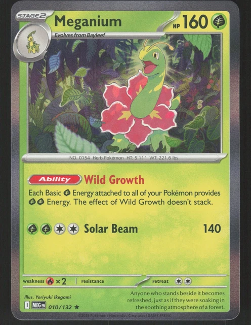 MEGANIUM 010/132 RARE Pokemon ME01: Mega Evolution £1.81 - PicClick UK