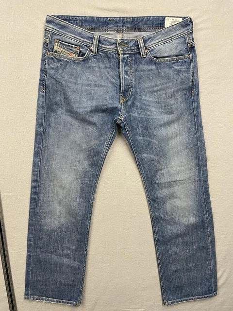 DIESEL JEANS MENS W34 Blue Viker Straight Leg 008AT Button Fly 34x30 £ ...