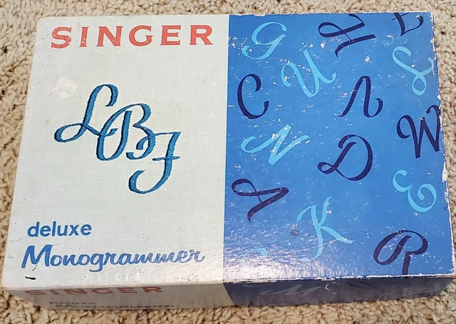 SINGER DELUXE MONOGRAMMER Vintage Sewing Machine Accessory With Manual ...