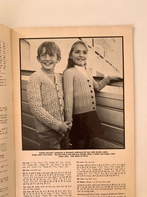 PATONS VINTAGE KNITTING Pattern Book 306 Childrens Aran Jet Jumper ...