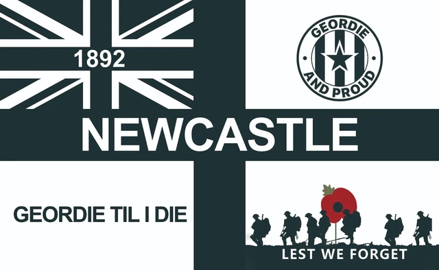 NEWCASTLE FLAG GEORDIE TIL I DIE 5ft x 3ft Newcastle Football Flag ...