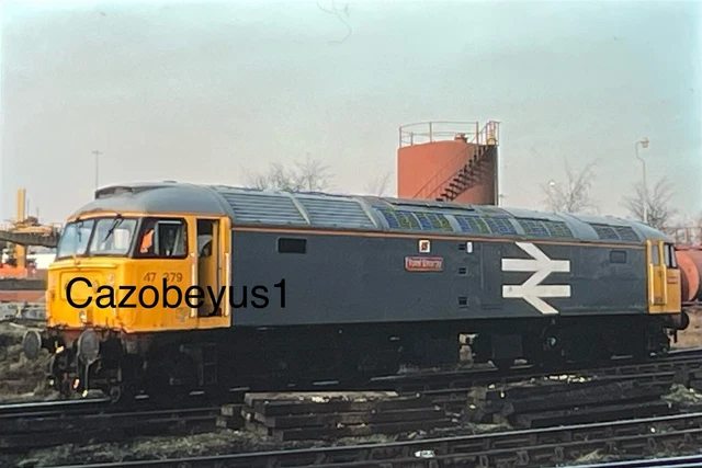 ORIGINAL 35MM DIESEL / Electric Train Class 47 47379 @ Saltley 27-1-88 ...