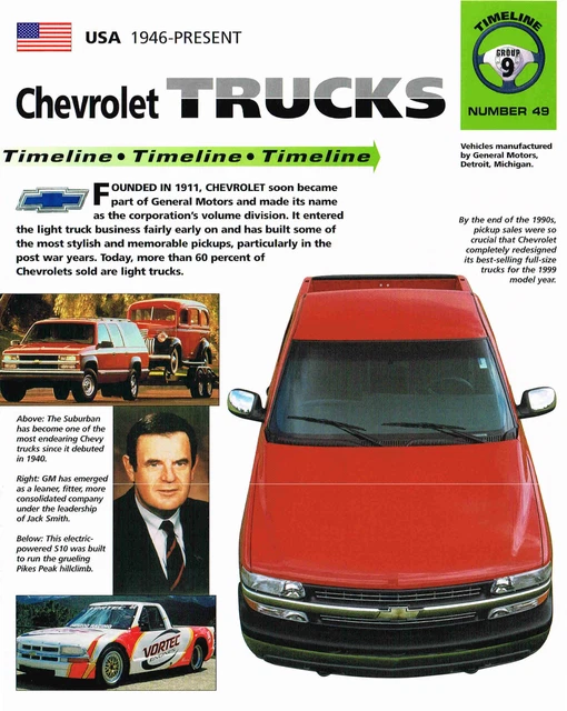 CHEVROLET CHEVY TRUCK'S History Mini-Brochure:C10,454SS $5.99 - PicClick