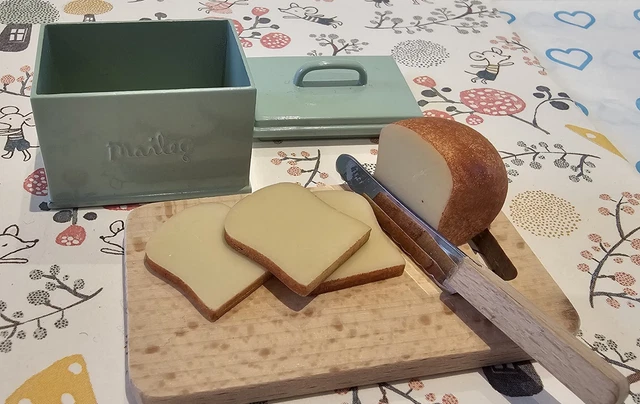 MAILEG BREADBOX W cutting board bread & utensil for mouse, bunny teddy ...