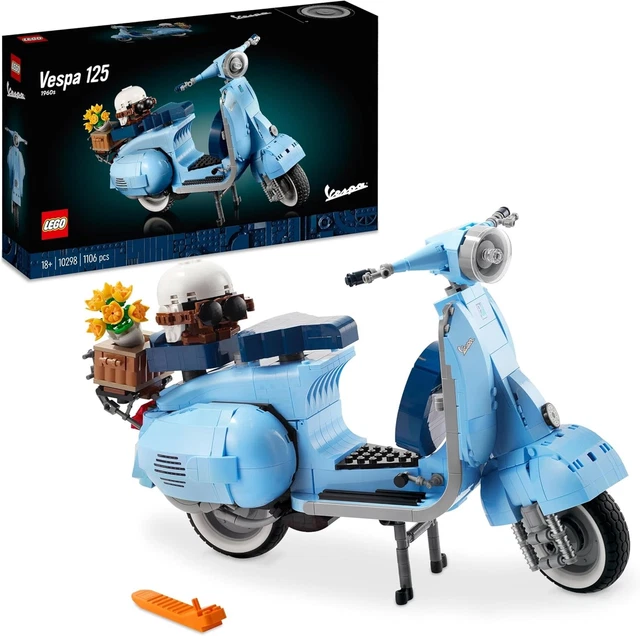 LEGO ICONS VESPA 125 Scooter, Vintage Italian Iconic Model Building Kit ...