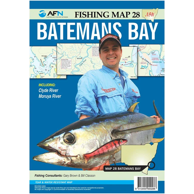 HIGHLY DETAILED BATEMANS Bay Fishing Map Including Clyde and Moruya ...