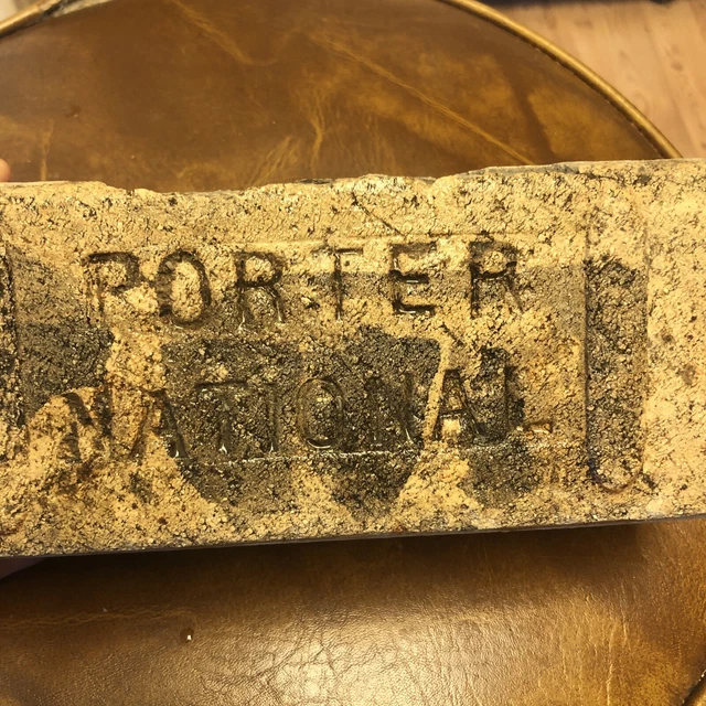 ANTIQUE PAVER BRICK Labeled “Porter National” Salvaged Paving Brick £8. ...