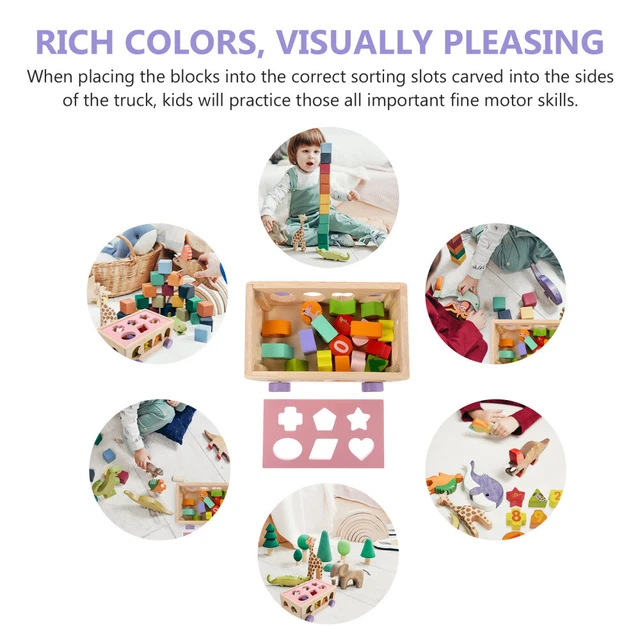 WOODEN CAR TOY Shape Sorting Dump Truck Sorter Toys Animals for Kids ...
