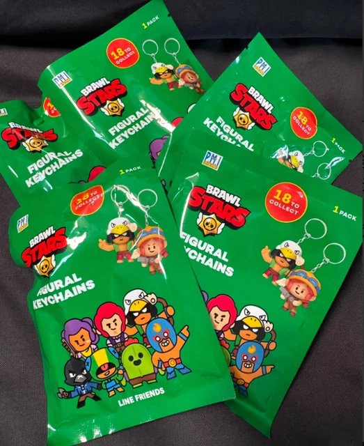 LINE FRIENDS X Brawl Stars 18 Styles Mystery Bag Figural Keychain ...
